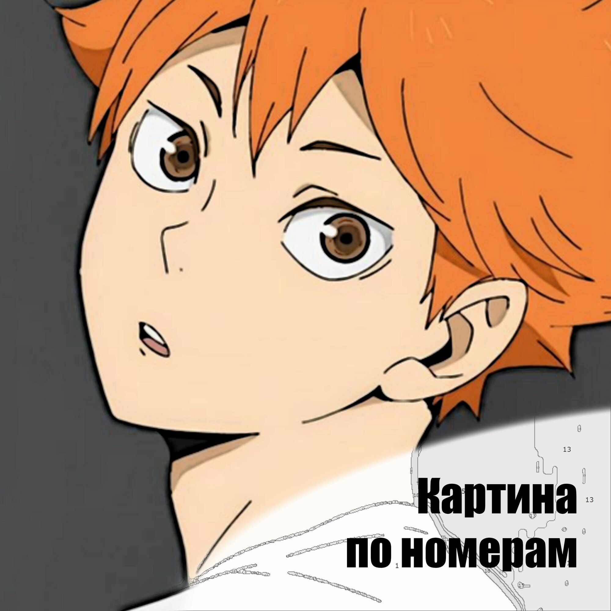 Картина по номерам на дереве 23х23 см - Волейбол (Сёё)