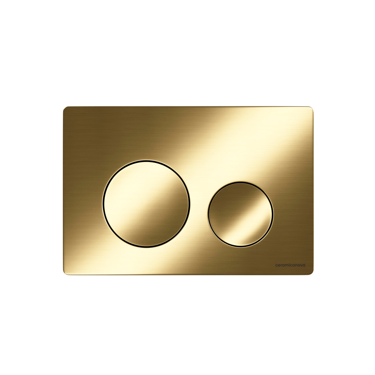 Кнопка смыва Ceramicanova Balance, клавиши Circle, цвет брашированное золото, арт. CN12-001BG