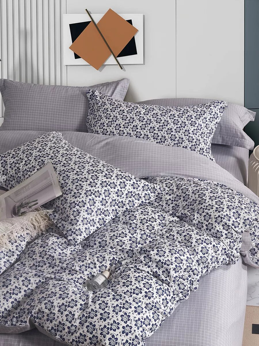 Постельное белье евро 4 наволочки Novella