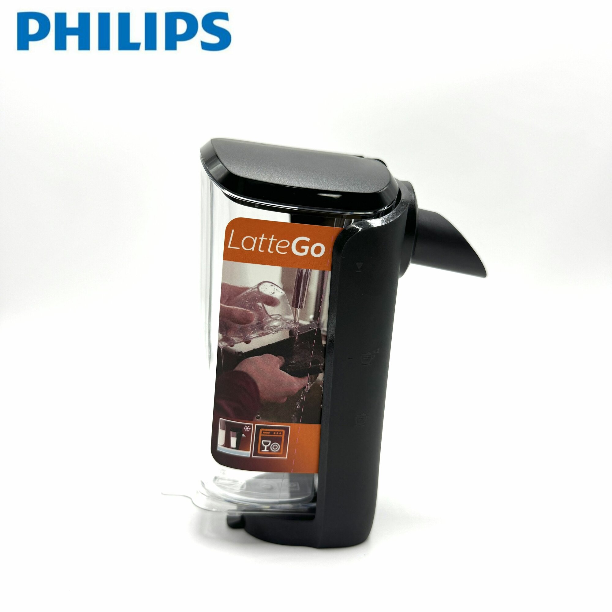 Philips Профессиональная кофеварка Кувшин-капучинатор LatteGo для Совместимость с Philips, Saeco 421944083391,421945016211, серый, прозрачный
