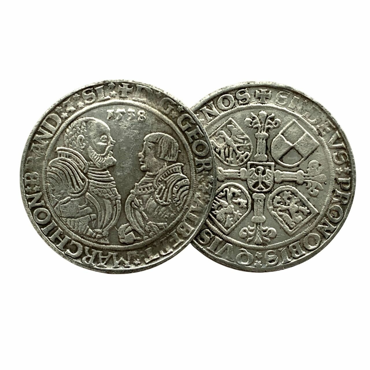 Талер 1538 года. Германия. Средневековая Европа. Вес 21,6 гр , диаметр 38 мм. Коллекционная монета.