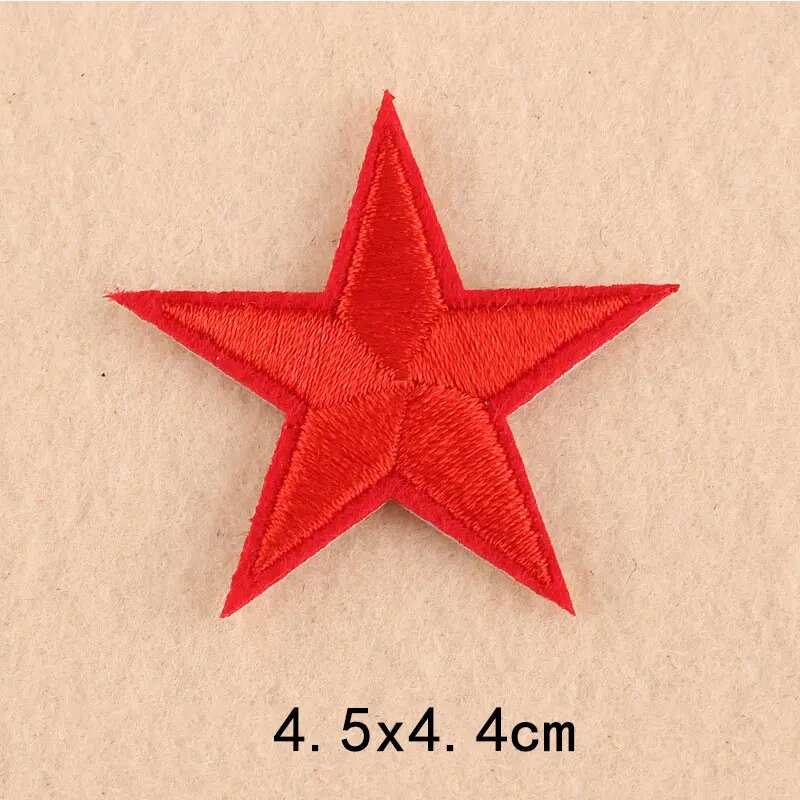 Нашивка звезда красная, 4.5x4.4 см