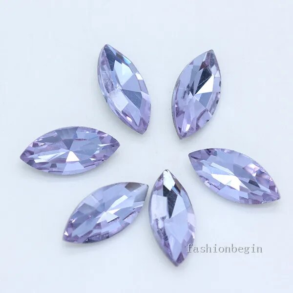 Стразы "Конский глаз" стекло 6-30 шт. Фиолетовый, 5x10mm 30pcs, lt violet