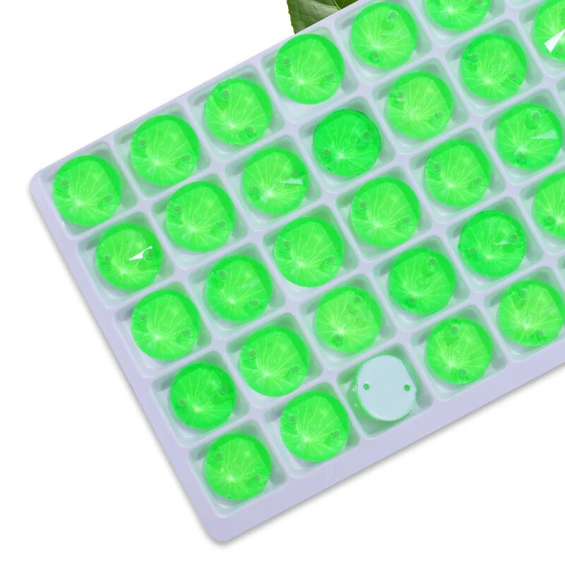 Стразы круглые зеленые 10 мм, 60 шт, Emerald Neon