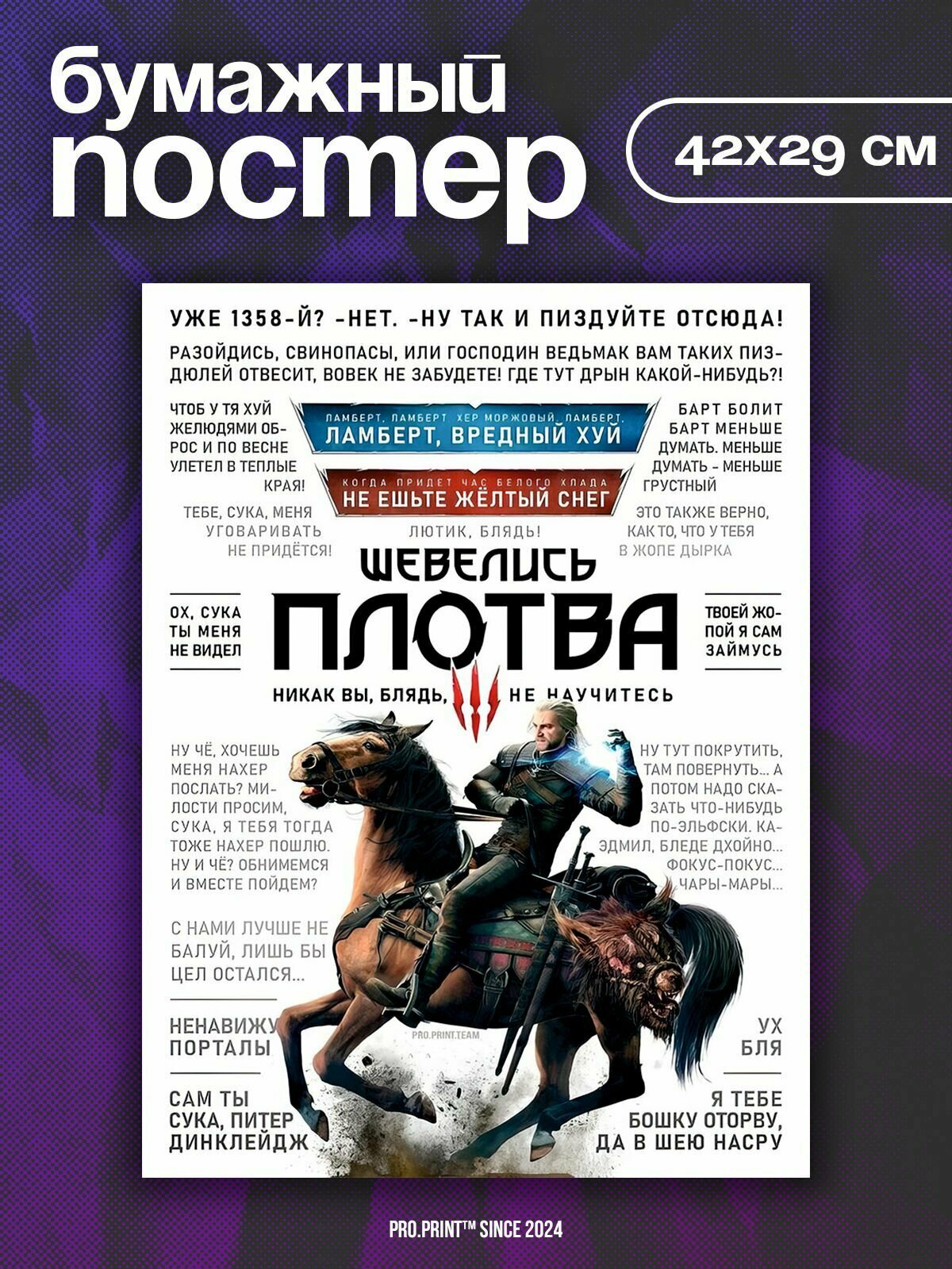 Постеры на стену Ведьмак 3