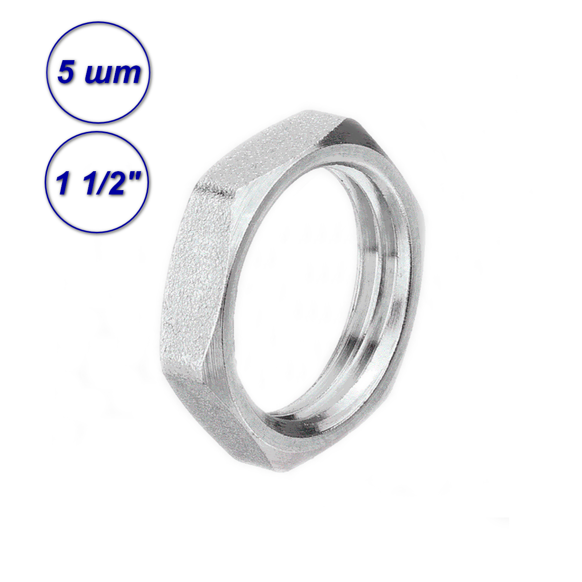 Контргайка, латунь никелированная, для МП труб, вн, Aqualink 1 1/2" - 5 шт