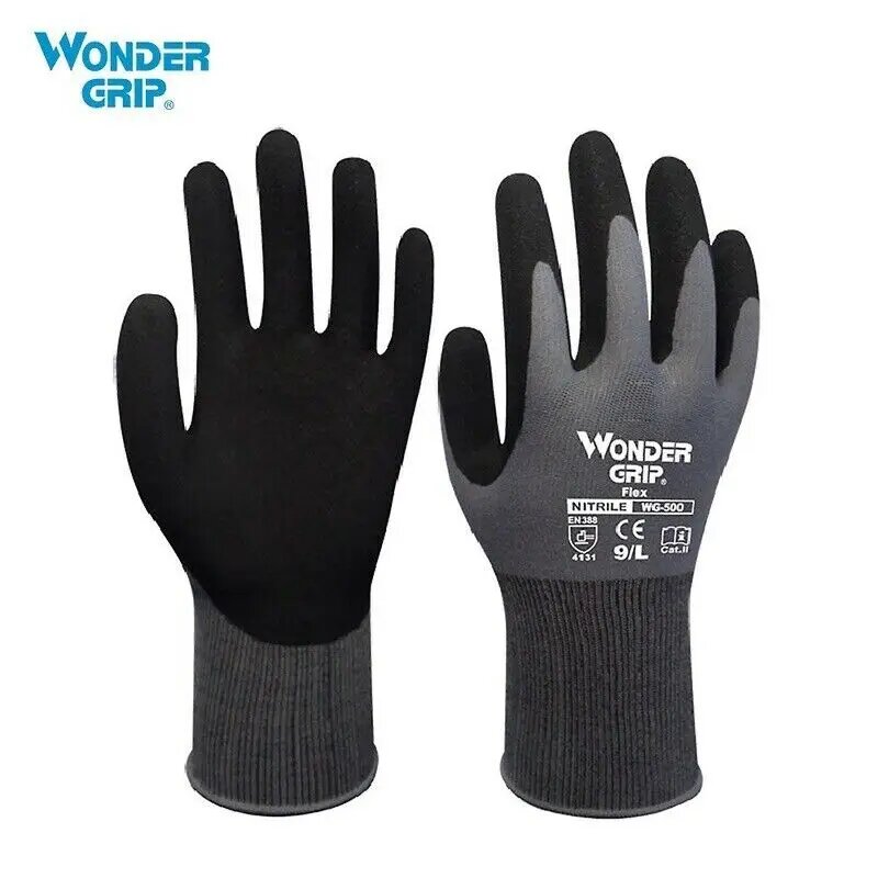 Перчатки Wonder Grip нитриловые черные и серые