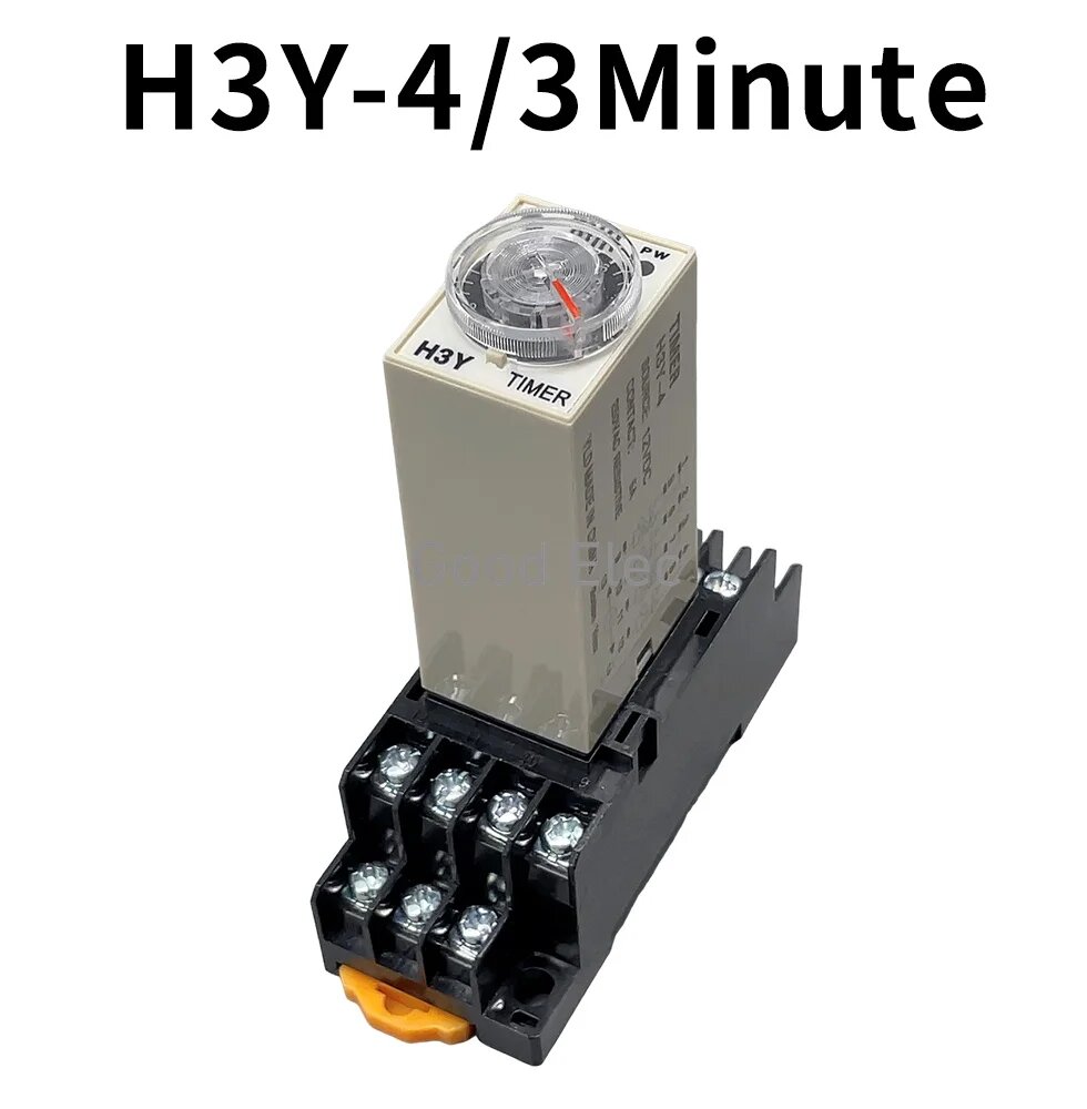 Реле времени H3Y-4 1-60 сек/3 мин-60 мин 220/110/24/12 В AC 220V, H3Y-4 3Minute