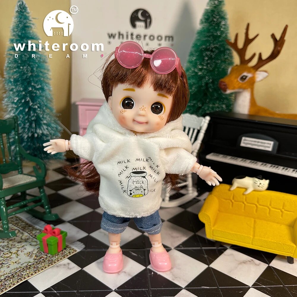 Кукла whiteroom BJD 16 см, голубые глаза, белый BABY 02