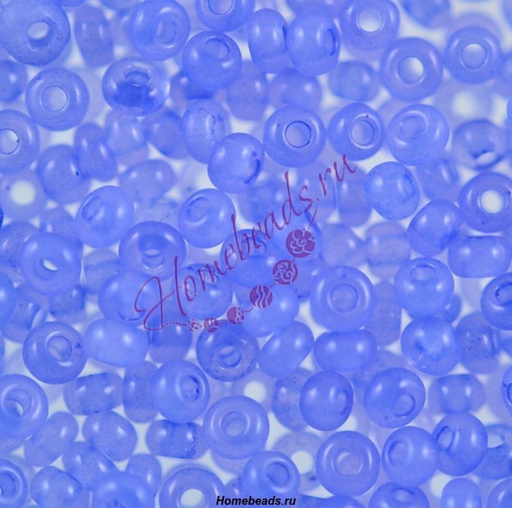 Бисер Чехия Preciosa, 02131, стекло, алебастр сольгель, 10/0, круглое отверстие, 50 г, синий