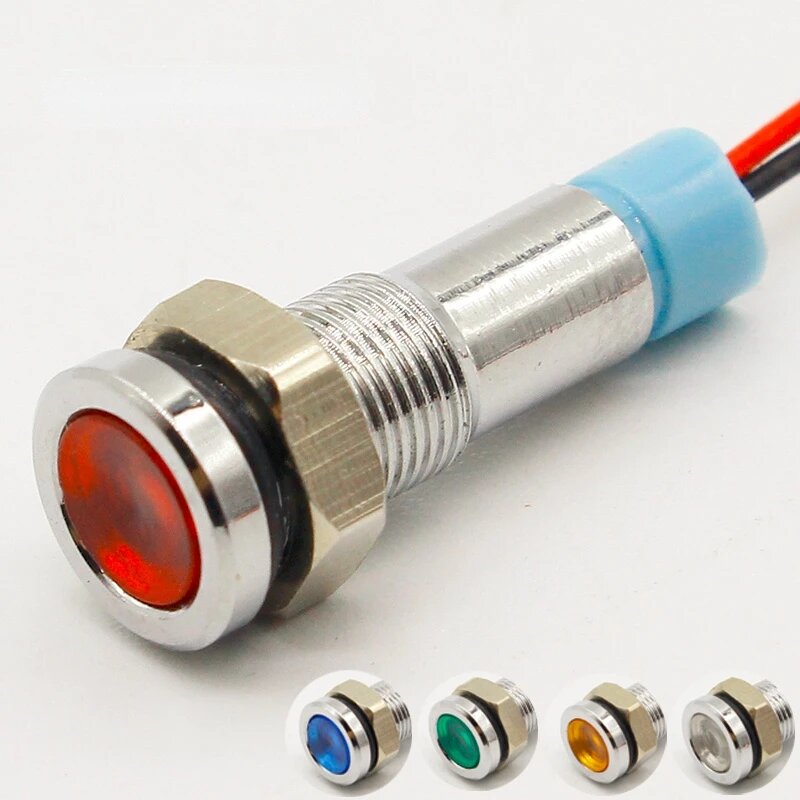 Светодиодный индикатор 6 мм, жёлтый 220V