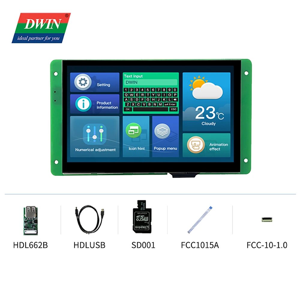 DWIN 7-дюймовый ЖК-модуль DMG80480C070_04W CTP Accessories