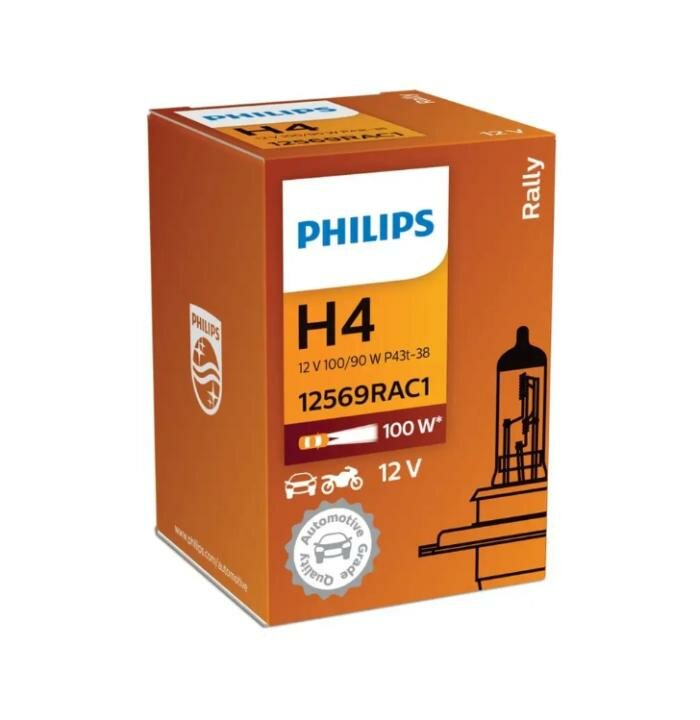 Лампа H4 12V 100/90W P43t-38 Rally PHILIPS PHILIPS-12569