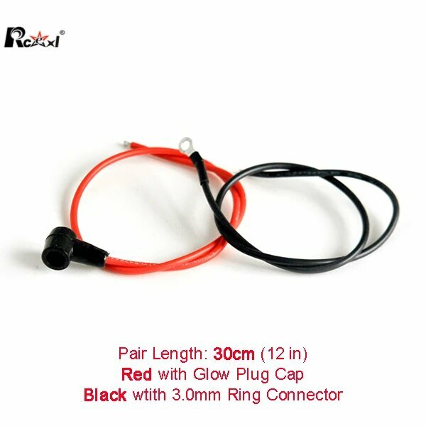 SKYAREA Свеча накаливания для нитро-двигателя 18 см Черный, 30cm with Negative