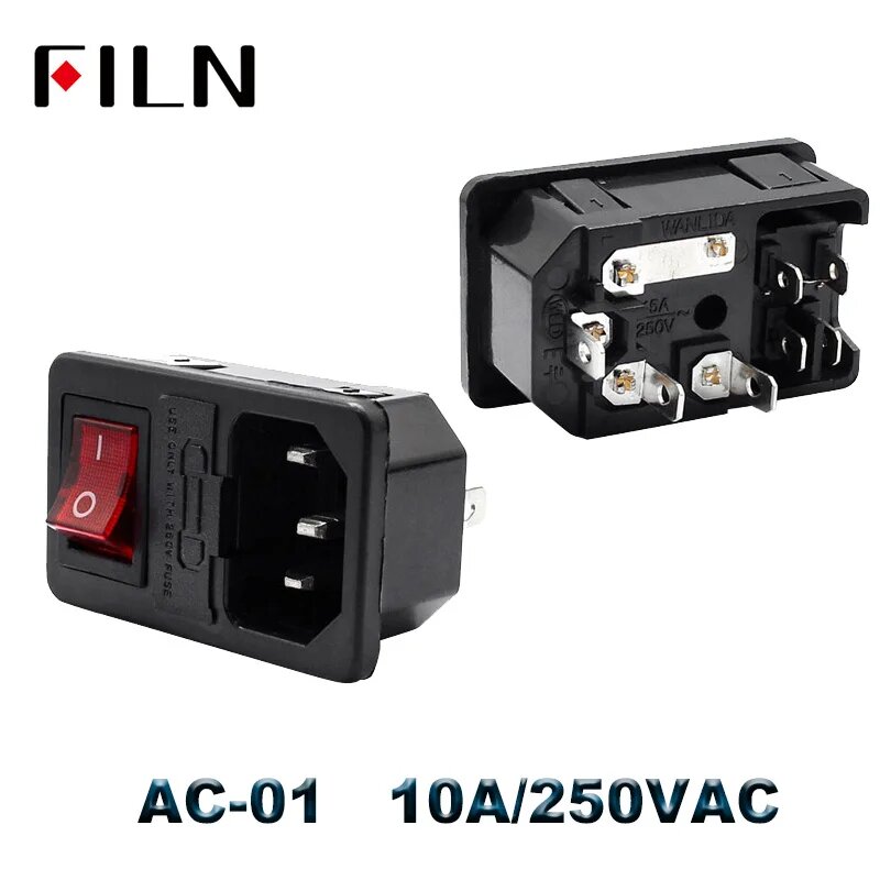 FILN Розетка IEC320 C14 AC-01 10A/250VAC