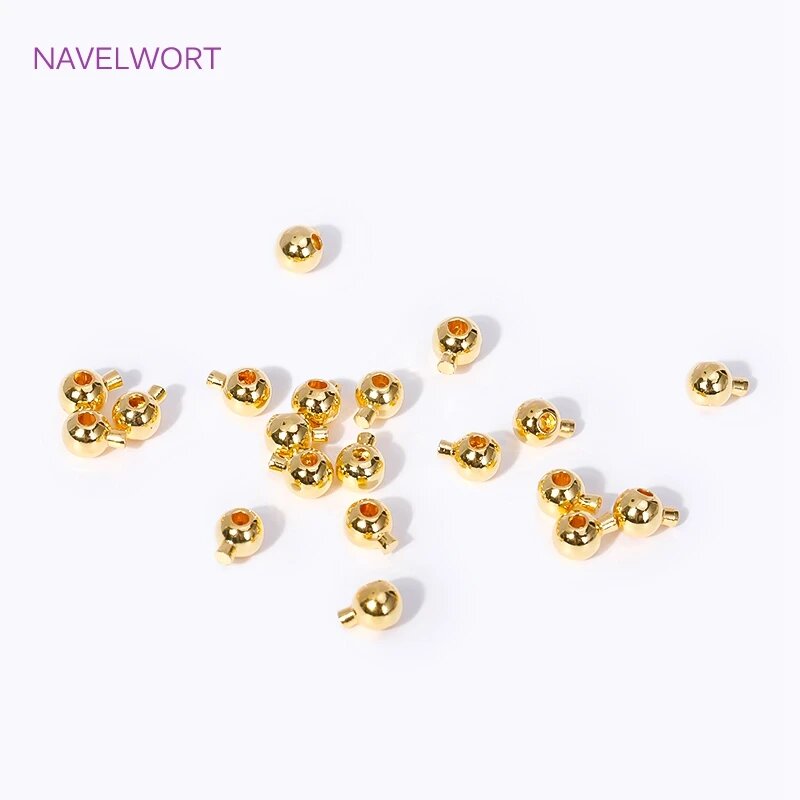 Латунные зажимы-концевики с позолотой 18 карат NAVELWORT 20 штук 10 Pieces, 18K gold plated