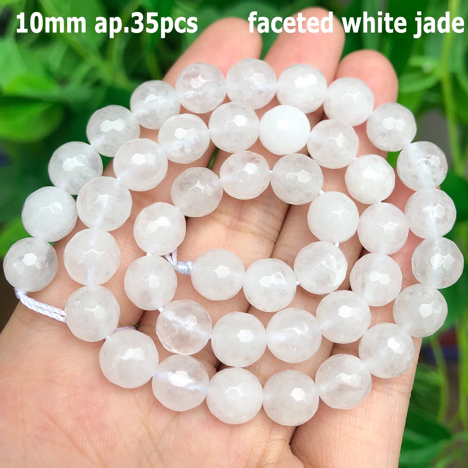 Бусины из белого жадеита, 10 мм, Type2-10mm faceted