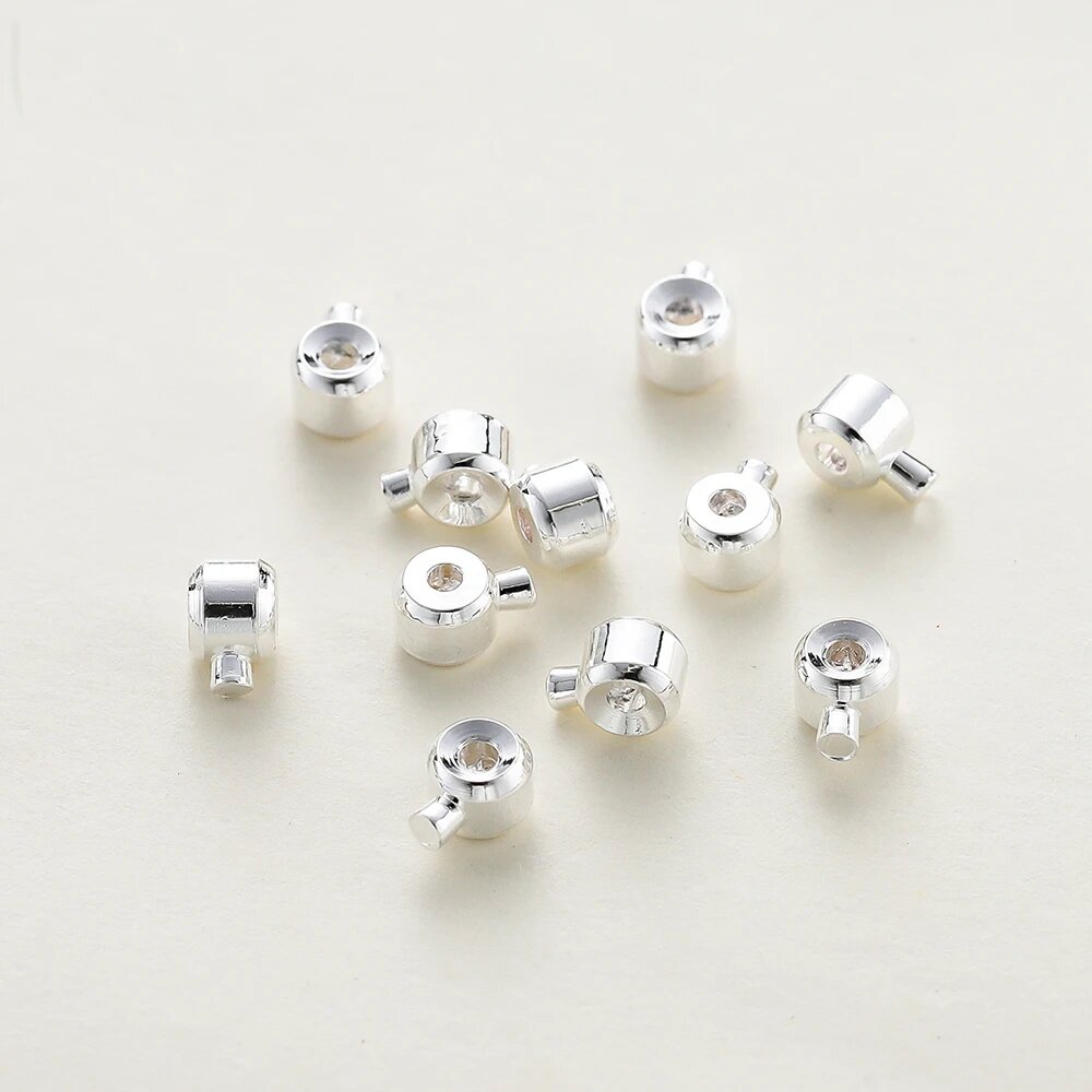 Обжимные застежки серебряного цвета S1 Silver