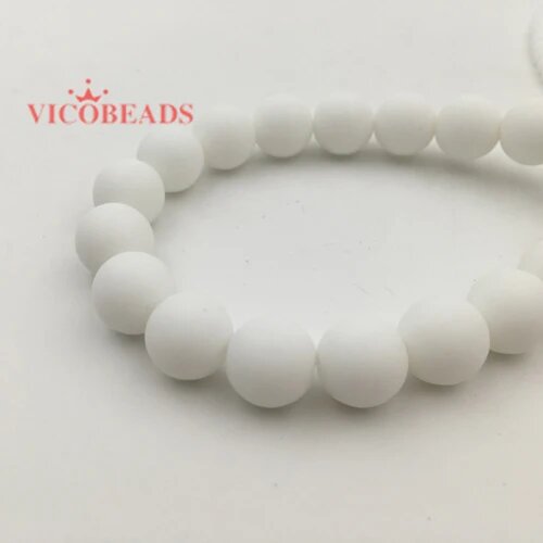Бусины из оникса и агата Verkadebeads Белый, 4mm about 95pcs, White agate