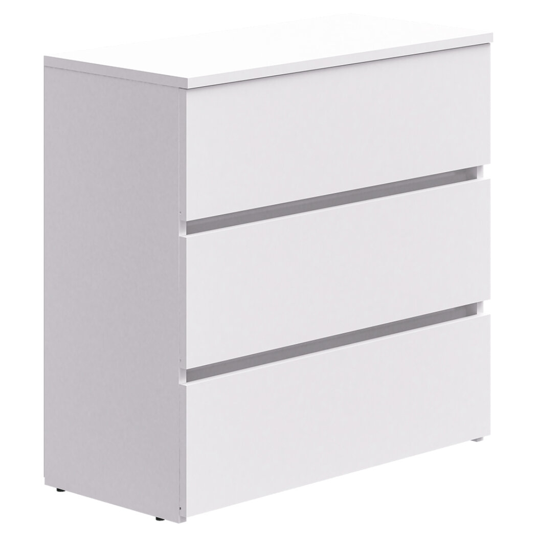Комод компактный Пирамида "К-27", Белый, ЛДСП, 3 выдвижных ящика