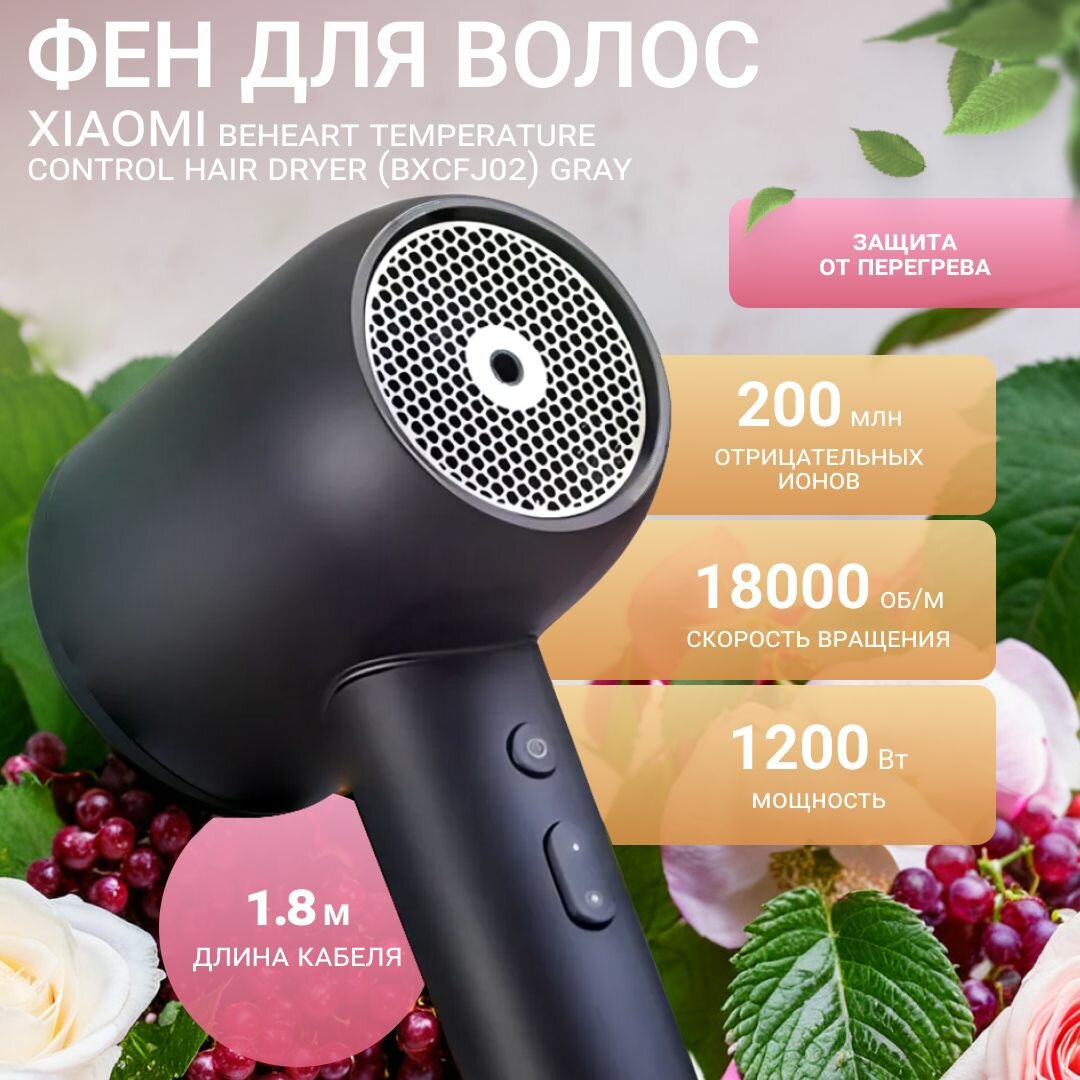 Фен Beheart Temperature Control Hair Dryer (BXCFJ02) Gray