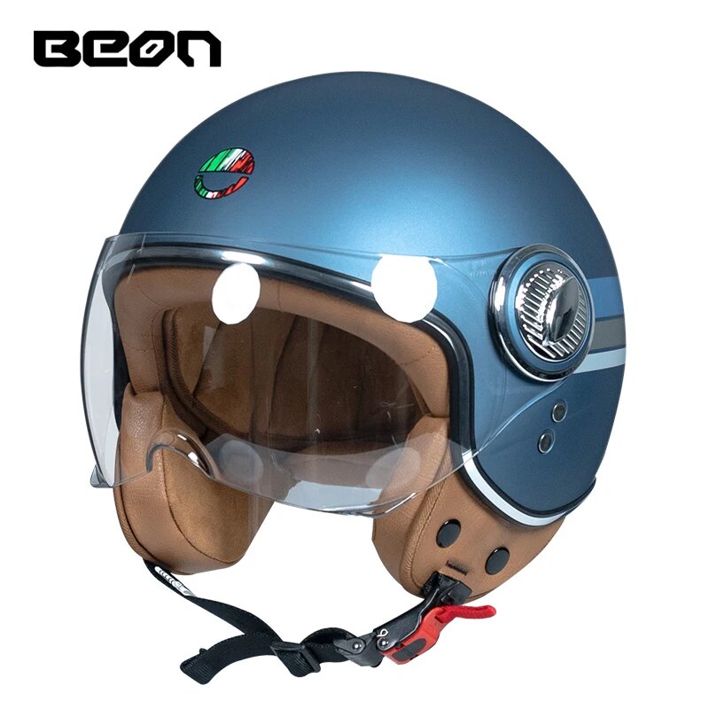 Мотоциклетный шлем BEON Chopper, винтажный шлем для верховой езды, мужской и Белый, L, Color 7