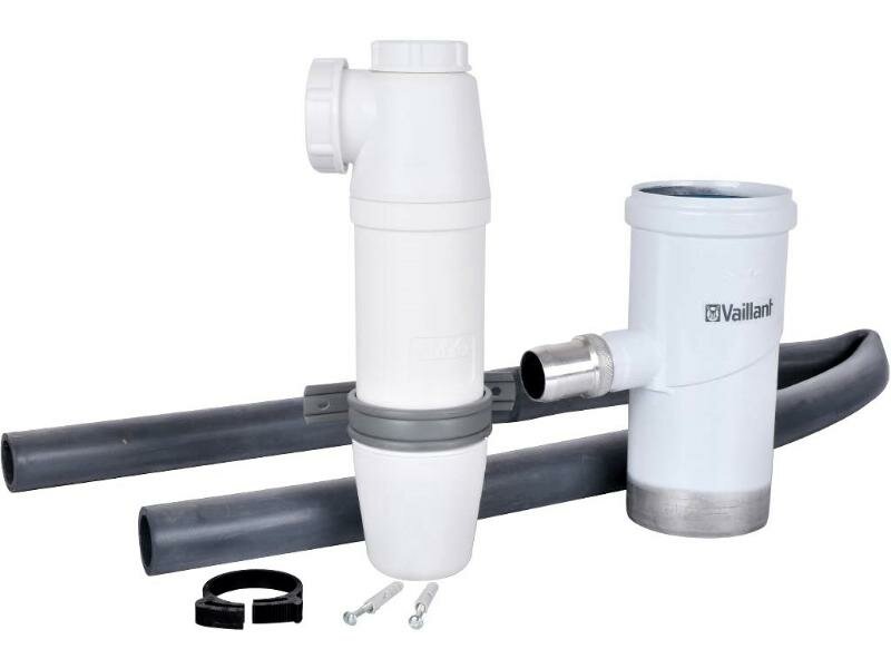 Конденсатоотводчик раздельного DN80 дымохода, аллюминий, белый, Vaillant 303091