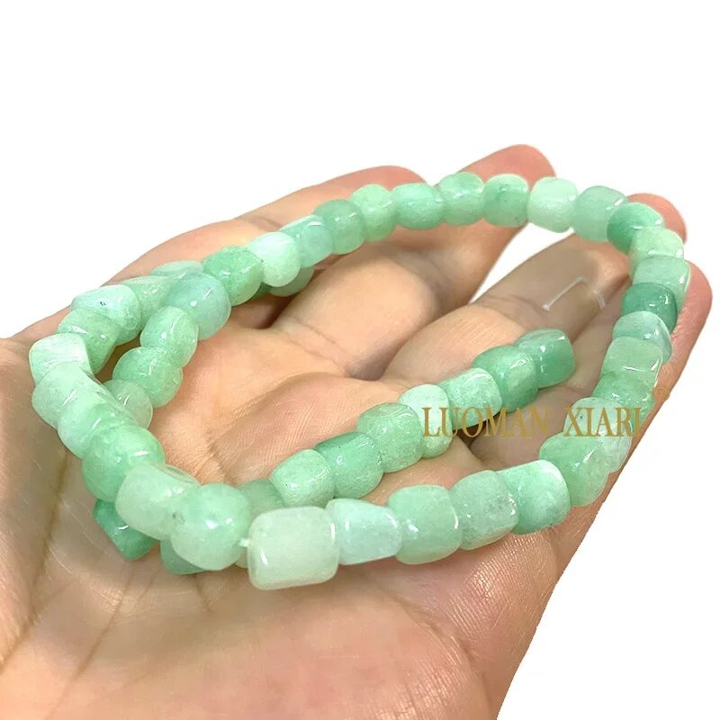 Бусины из халцедона LUOMAN XIARI 8x8 мм, темно-синие 7-8mm 49-52pcs, Imitate Austria Jade