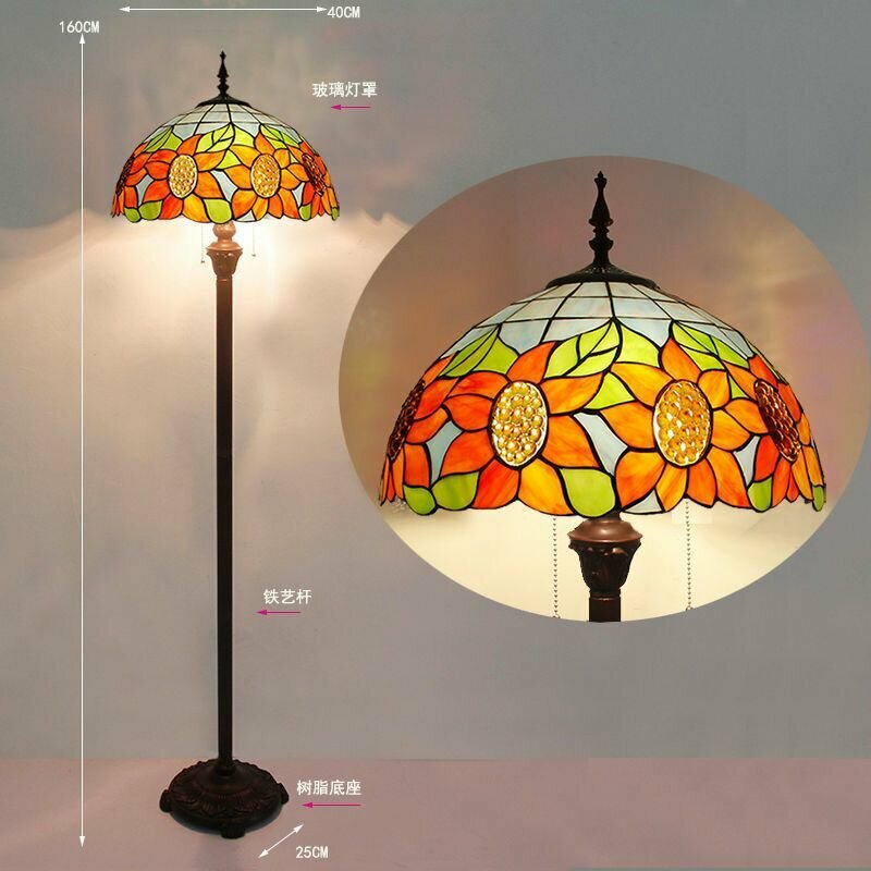 Красивый и элегантный светильник Тиффани в стиле барокко с латунным основанием для гостиной