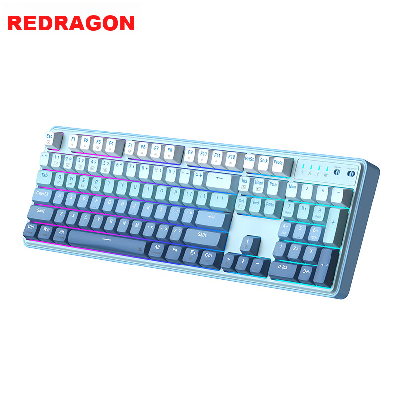 Трехрежимная механическая клавиатура REDRAGON KS104, Gradient Blue, беспроводная, RGB, 104 клавиши, Frost Switch