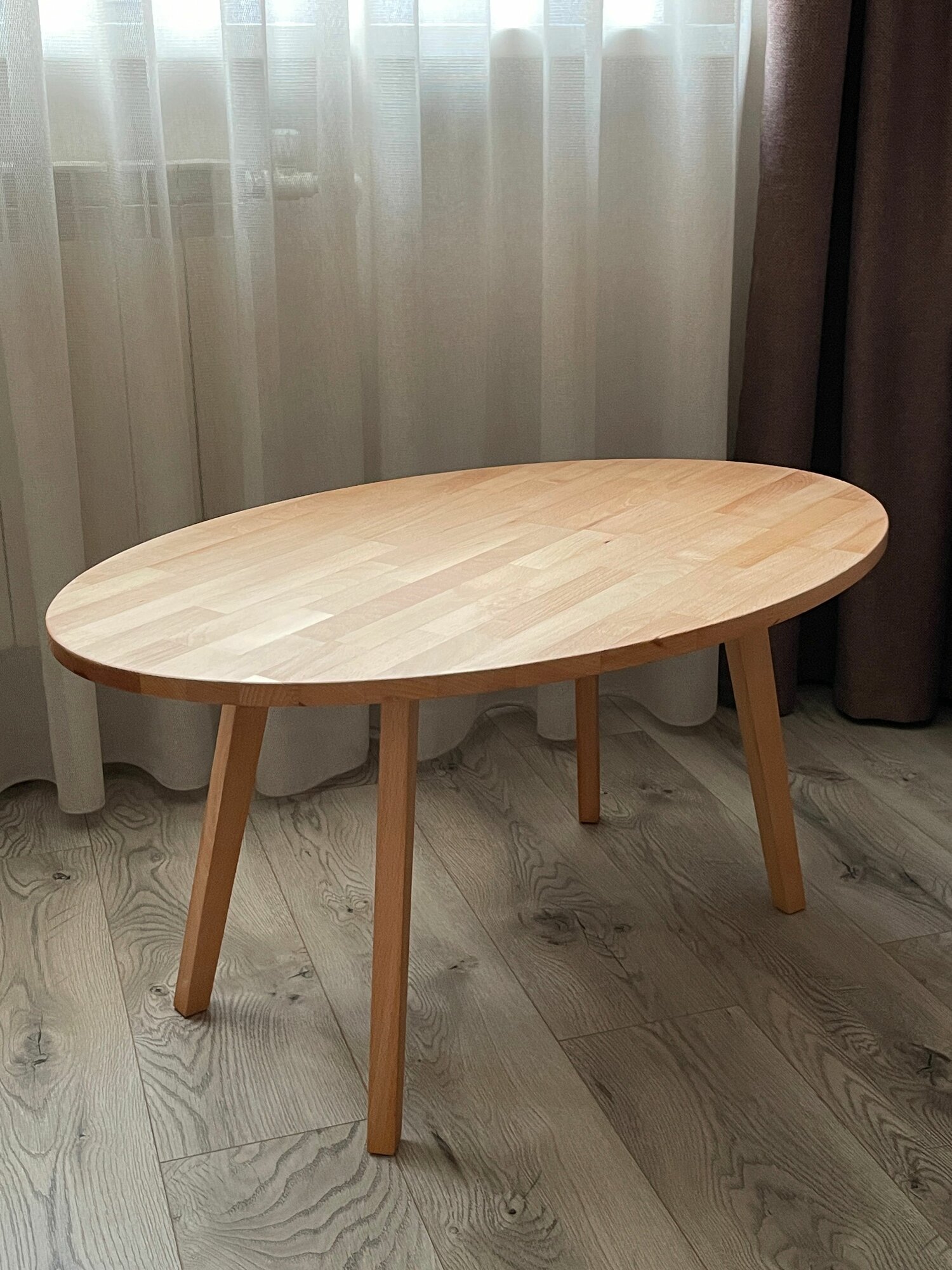 Журнальный столик ArtLab Aurora №4, бежевый, из бука, ручная работа, 53х90х45 см