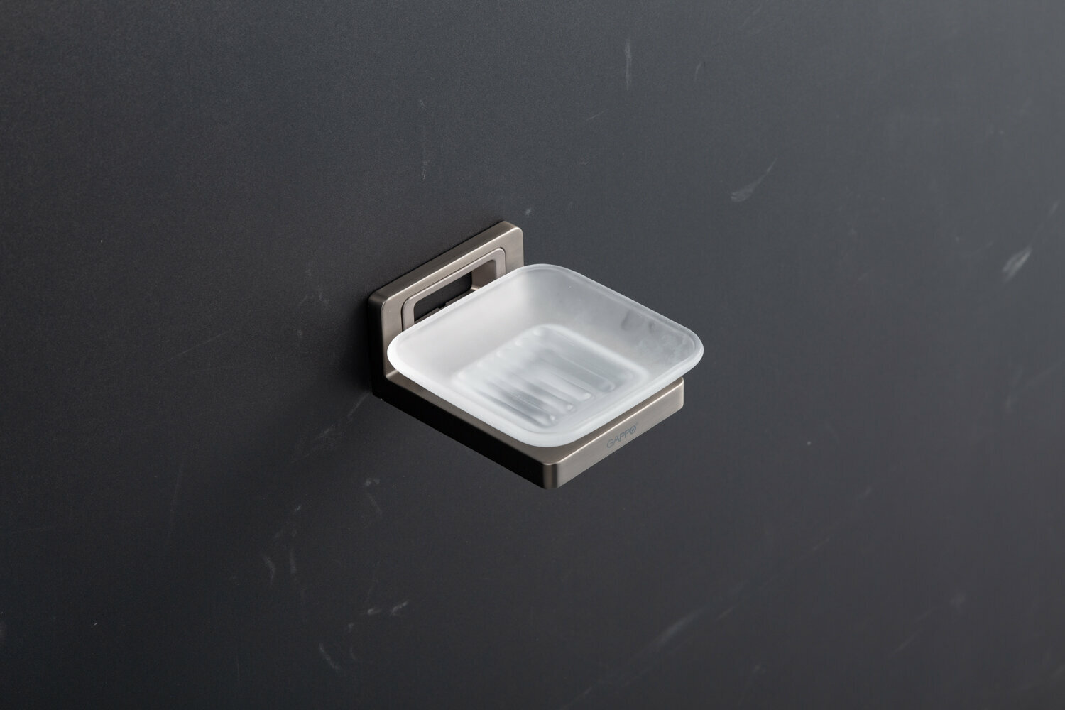 Мыльница настенная c держателем GAPPO G30802-9 оружейная сталь, металл/стекло