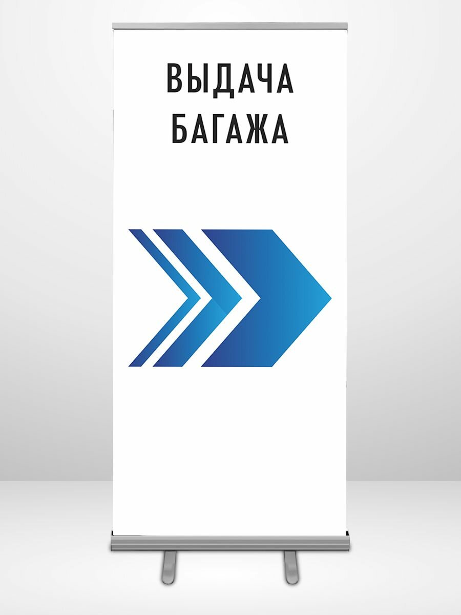 Баннер/ указатель для гостиницы, вокзала, аэропорта, РоллАп 85х200 "выдача багажа"