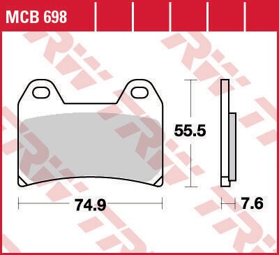 Тормозные колодки аналог TRW MCB698 для мотоциклов, комплект