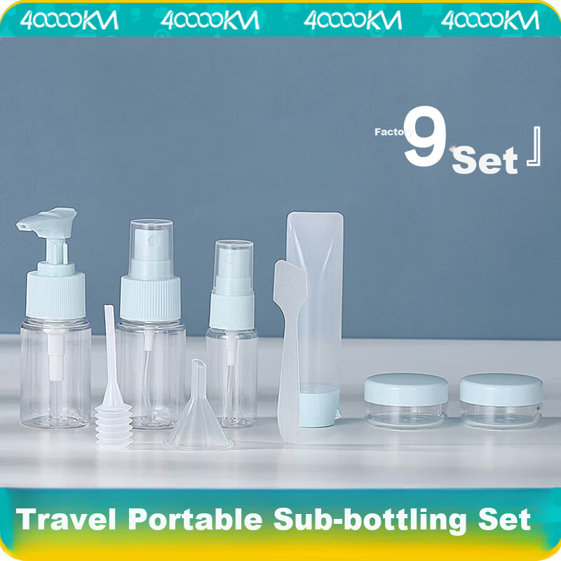 40,000 Km Travel Toiletry Set Portable Spray Bottles for Business Trips, Shampoo, Shower Gel, Lotion, Pump Dispenser Empty Bottles SW2201