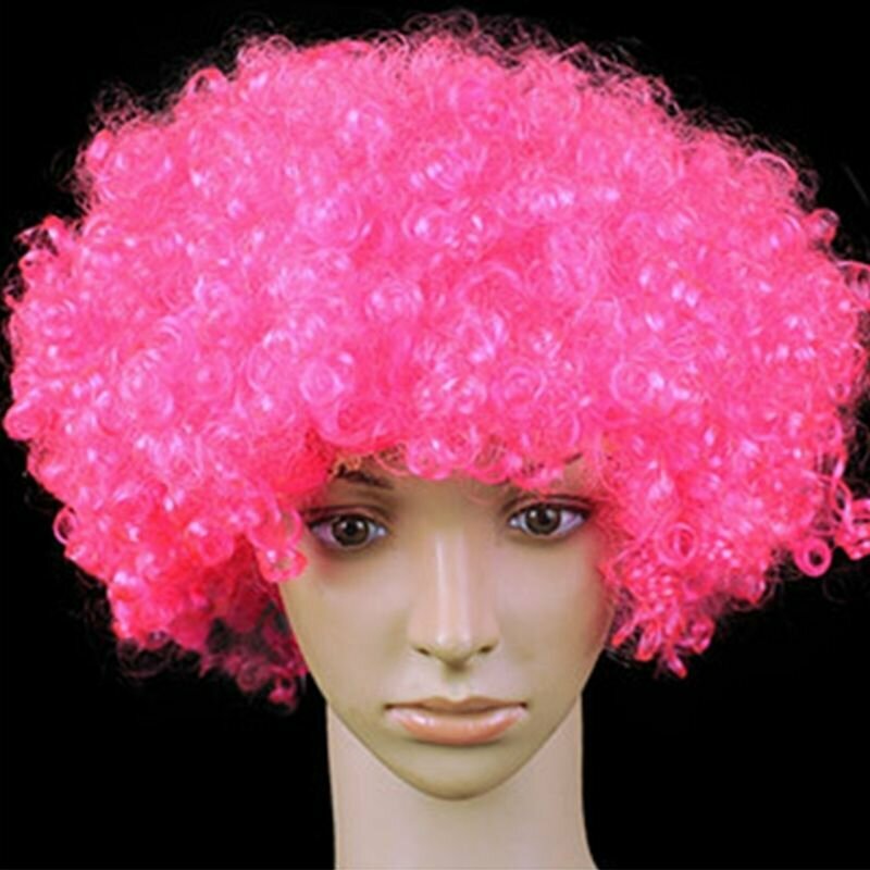 Яркий светодиодный парик клоуна, Розово-красный