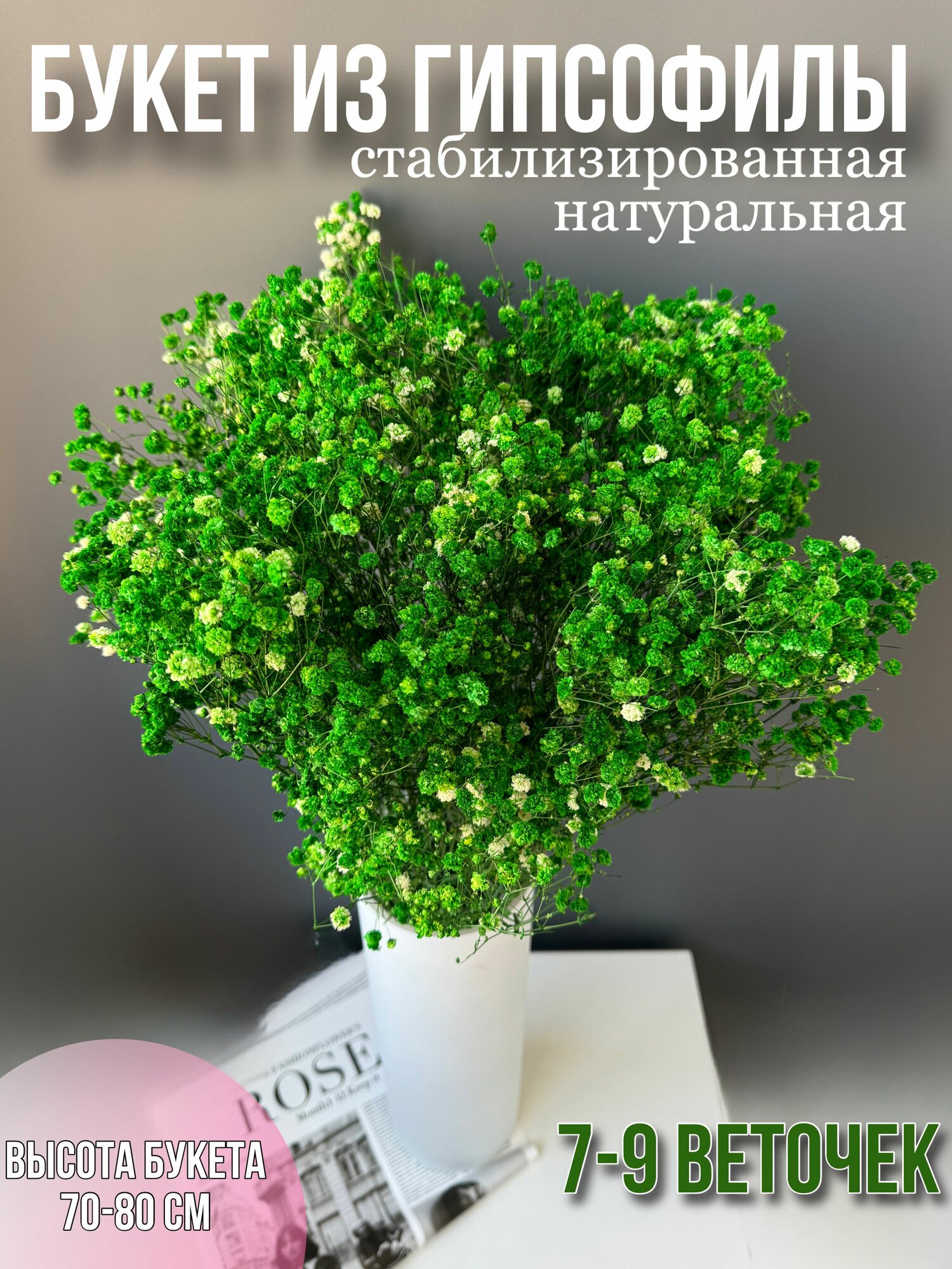 Гипсофила букет натуральные сухоцветы для декора высокие