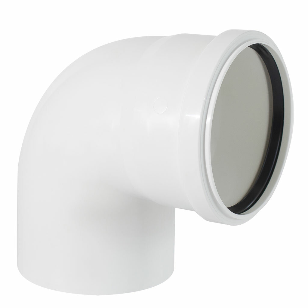 Отвод PRIME Ø 110 х 90º для внутренней малошумной канализации Valfex (цвет белый) 1шт