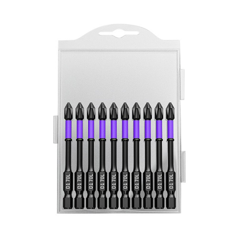 Поперечное Долото с Магнитным Ударом, Набор Длинных Отверток PH2 с Шестигранным Хвостовиком 1/4 Дюйма, Поперечное Ударное Долото для Силового Сверления