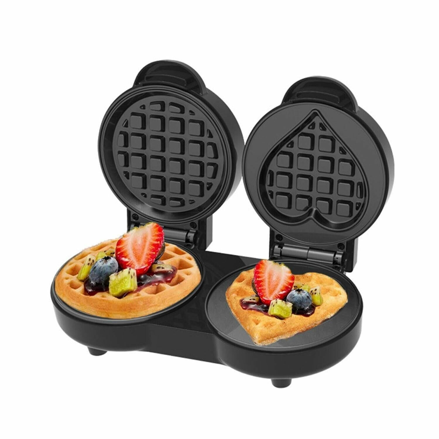 600 Вт Электрическая Двойная Вафельница, Круглая И В Форме Сердца