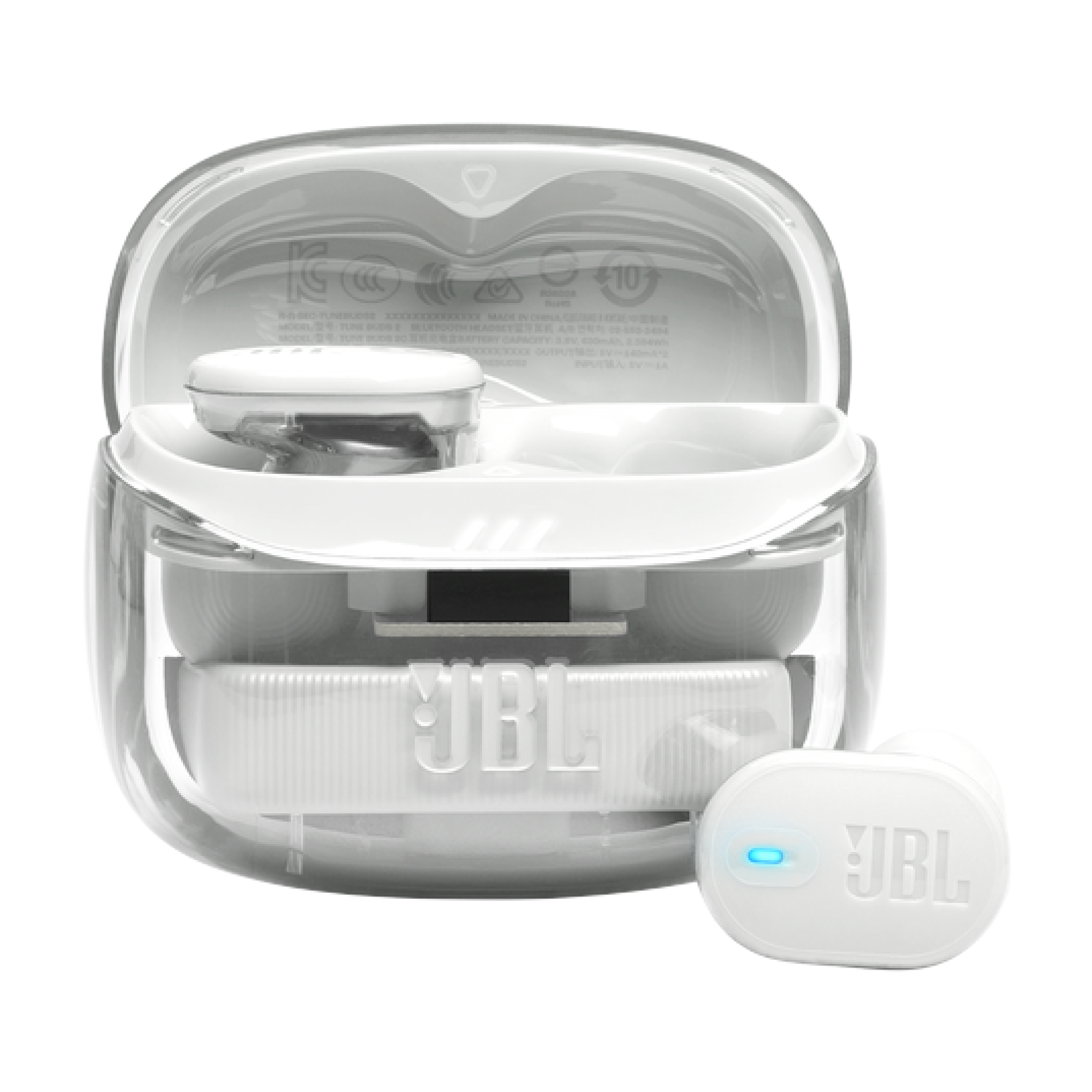 Беспроводные наушники JBL Tune Buds 2 TWS, с шумоподавлением, (Ghost White), белые