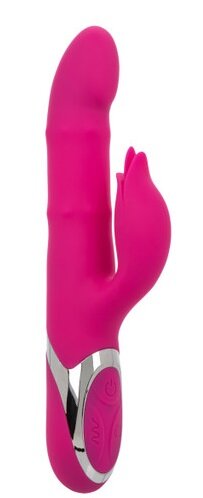 Вибромассажер California Exotic Novelties Embrace с вибрацией и массажными бусинами, длина 13.75 см, диаметр 3.75 см, розовый силикон