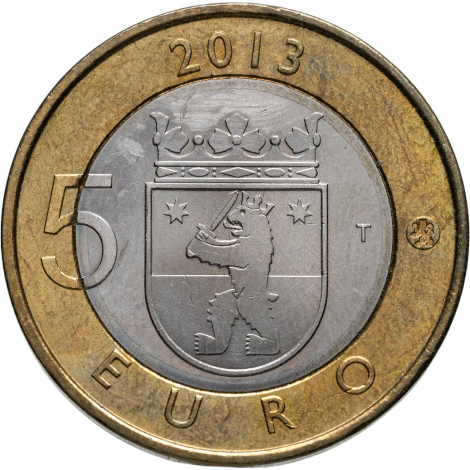 Финляндия 5 евро euro 2013 "Карелия", Биметалл, в сохранности UNC