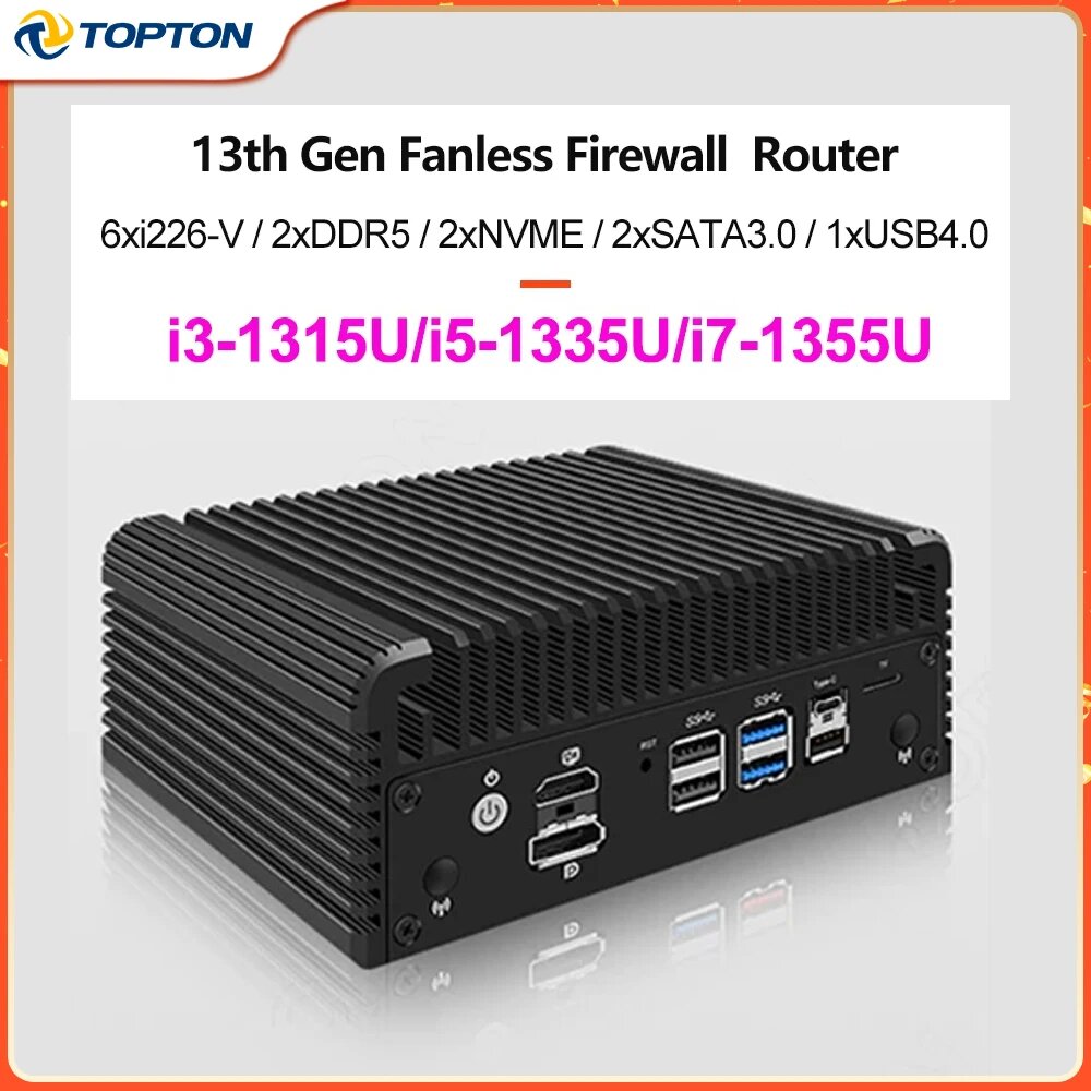Topton Мини-ПК 13-й Intel i7 1355U / i5 1355U / i3 1315U 1 ТБ i3-1315U, No Ram No Storage