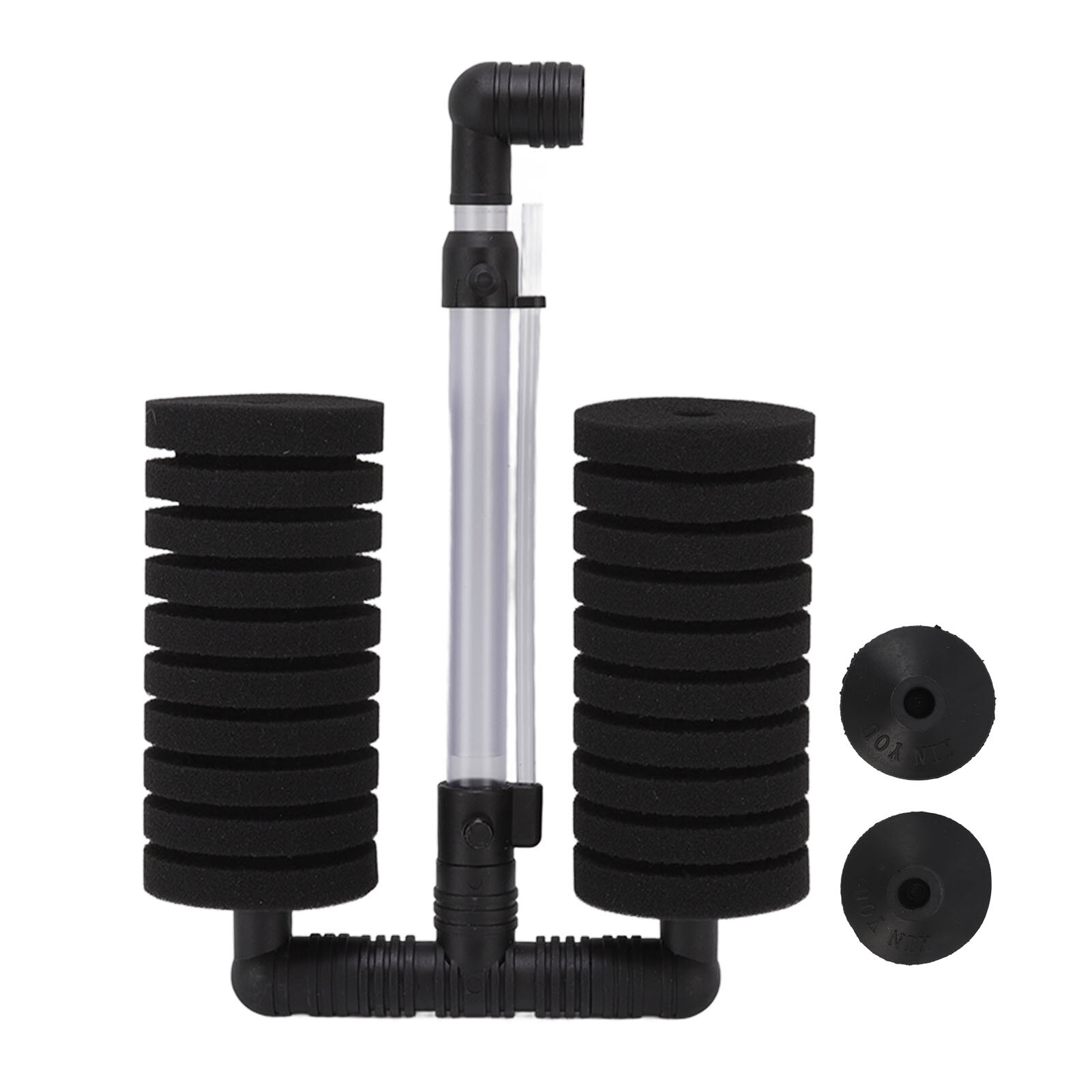 Aquarium Sponge Filter Quiet Double Submersible Foam for Fresh and Salt Water Fish Tank