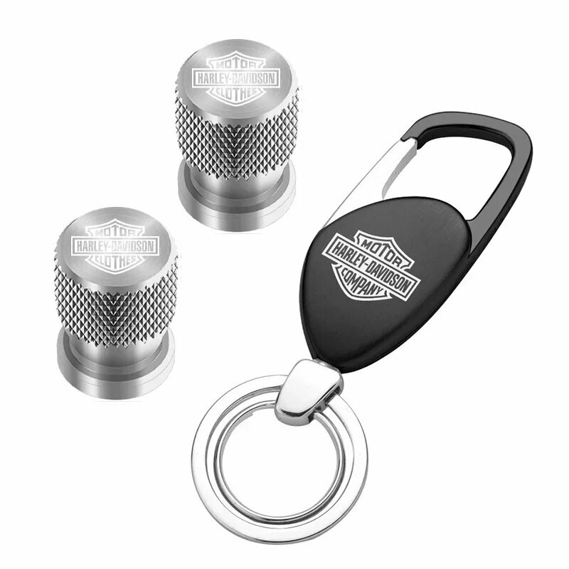 Колесо мотоцикла, стержни клапанов, колпачки, брелок для Harley Davidson Серебряный, 3pcs silver