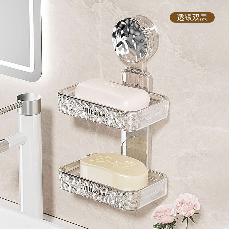 Мыльница-решетка mrbasket, двухслойная, пластик, на присоске