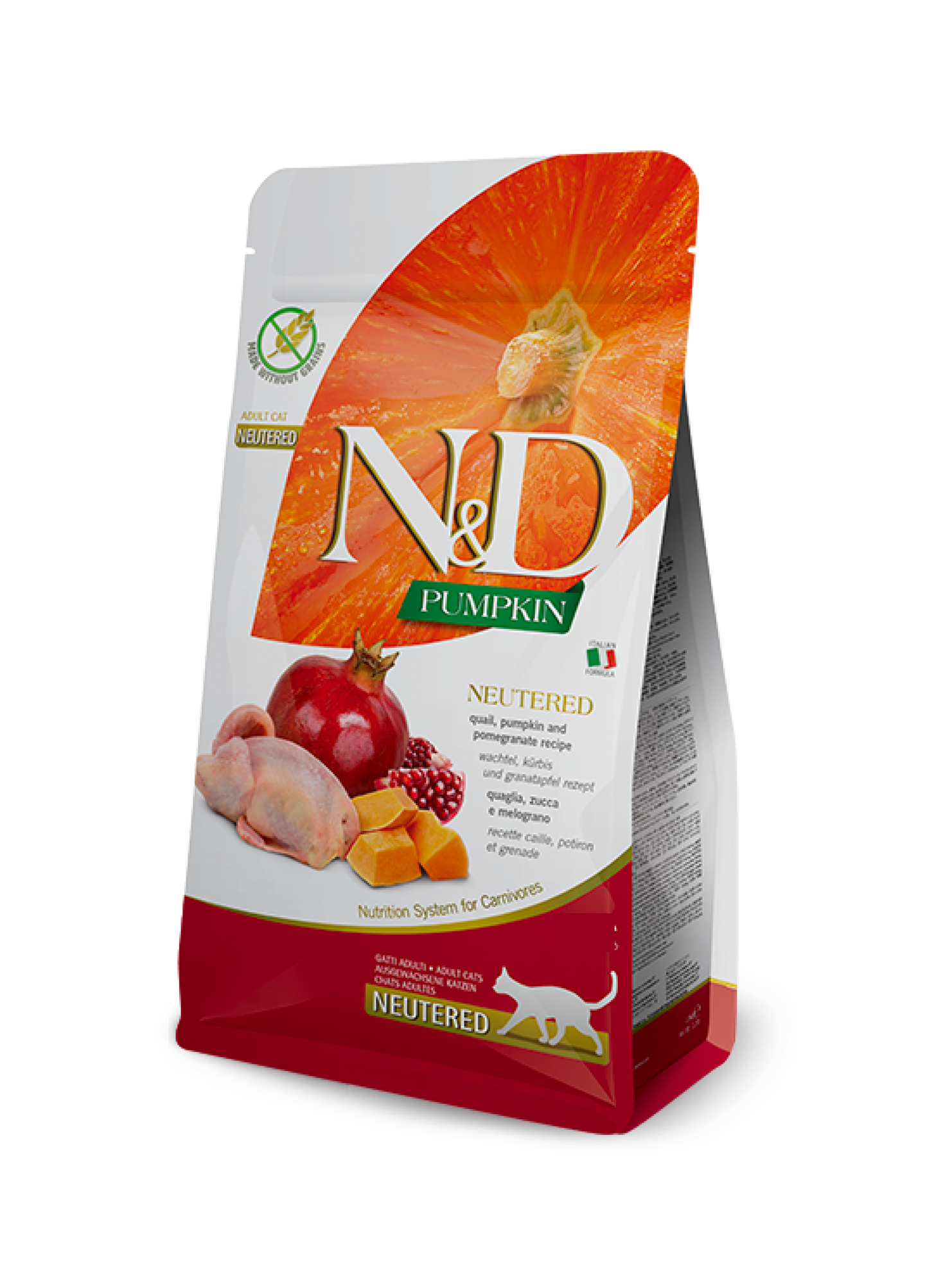 Сухой корм Farmina N&D Pumpkin для стерилизованных кошек, перепел и гранат, 5кг