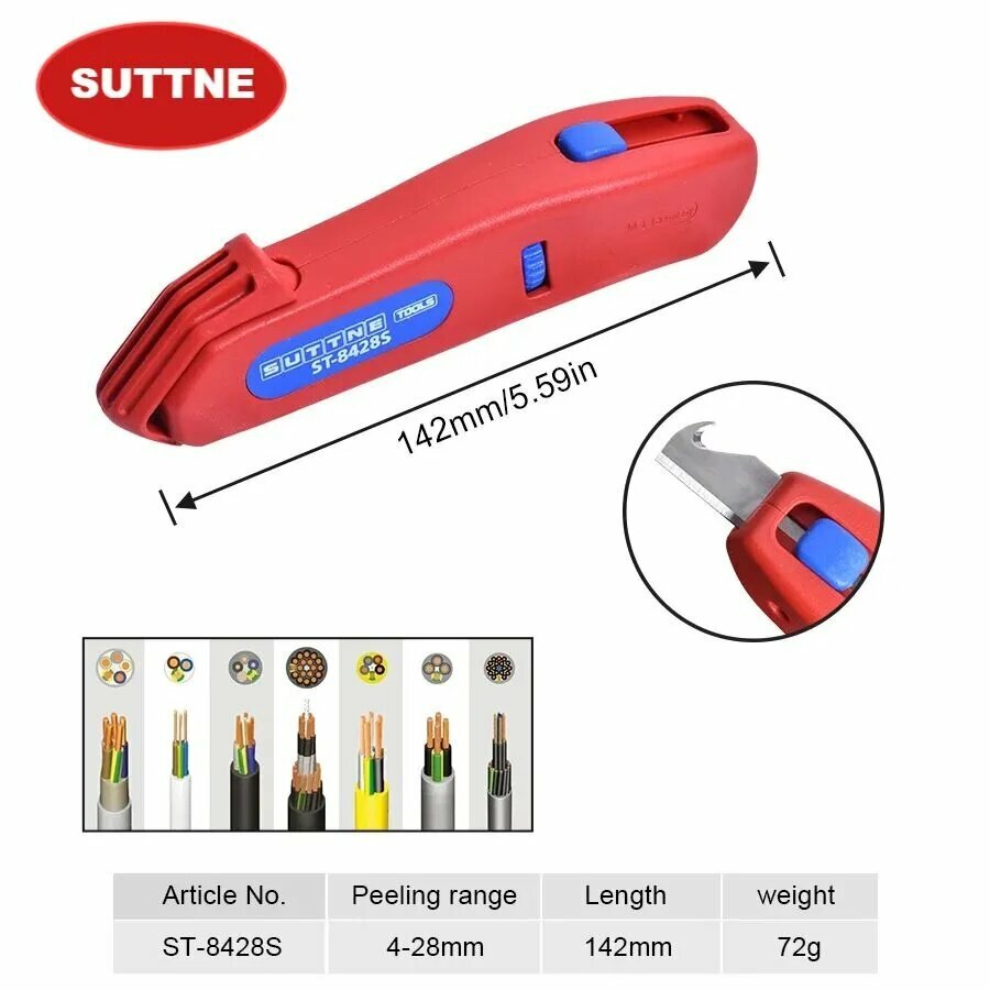 SUTTNE ST-8428S, многофункциональный электрик зачистки проводов, портативный регулируемый автоматический стриппер