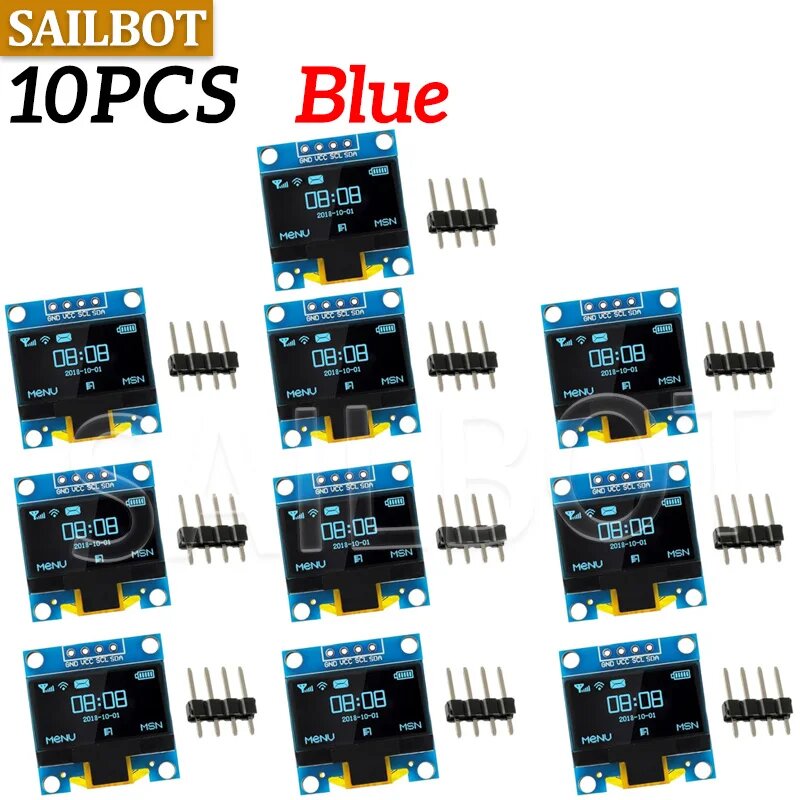 10шт OLED-дисплей 0.96" Blue